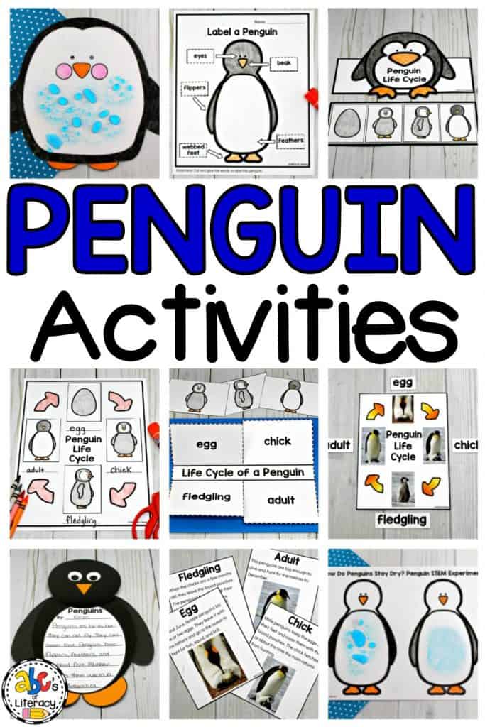 Penguin Activities for a Winter Animal Unit of Mini-Lesson