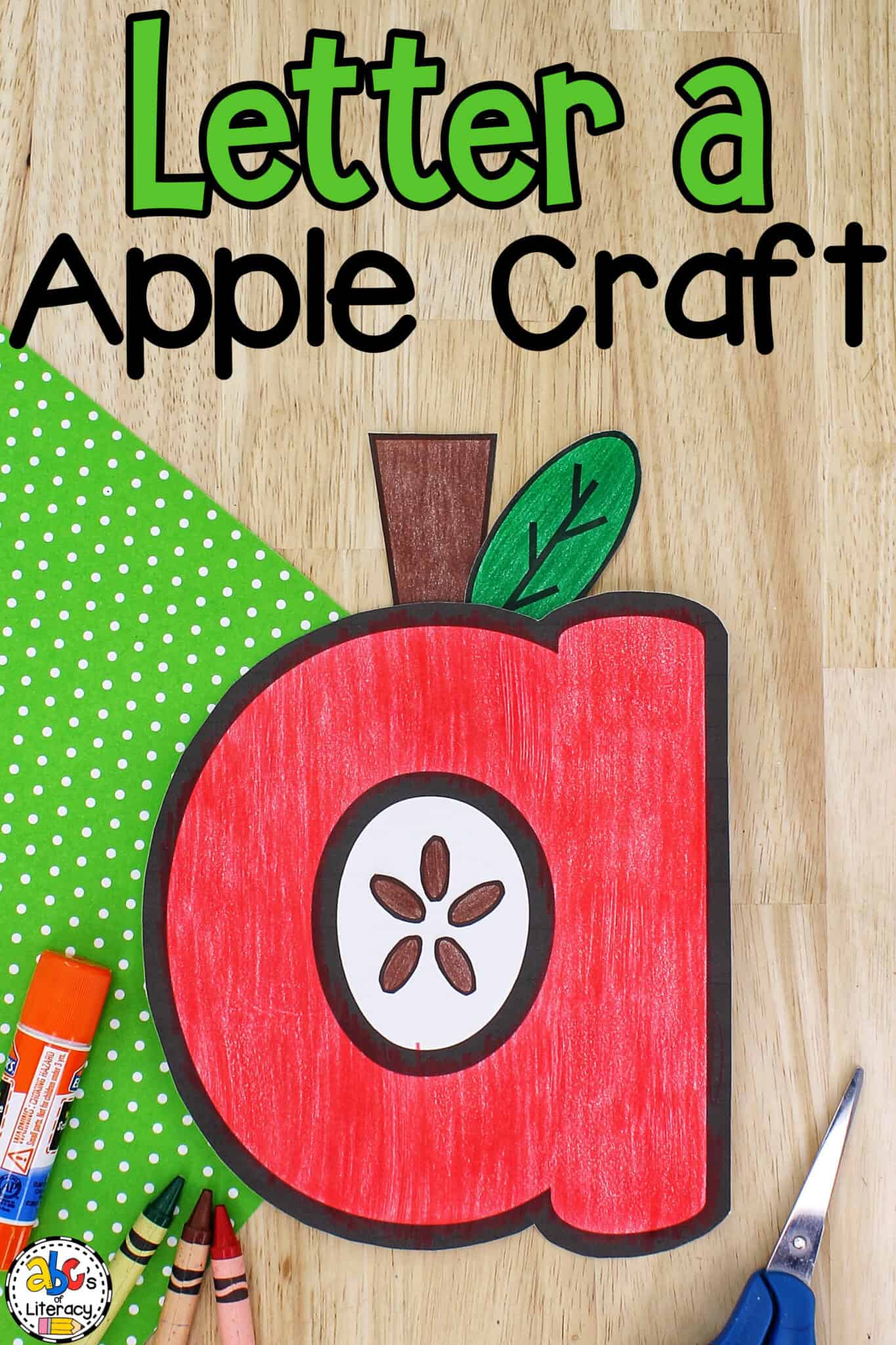 Letter a Apple Craft: Lowercase Letter Recognition Activity