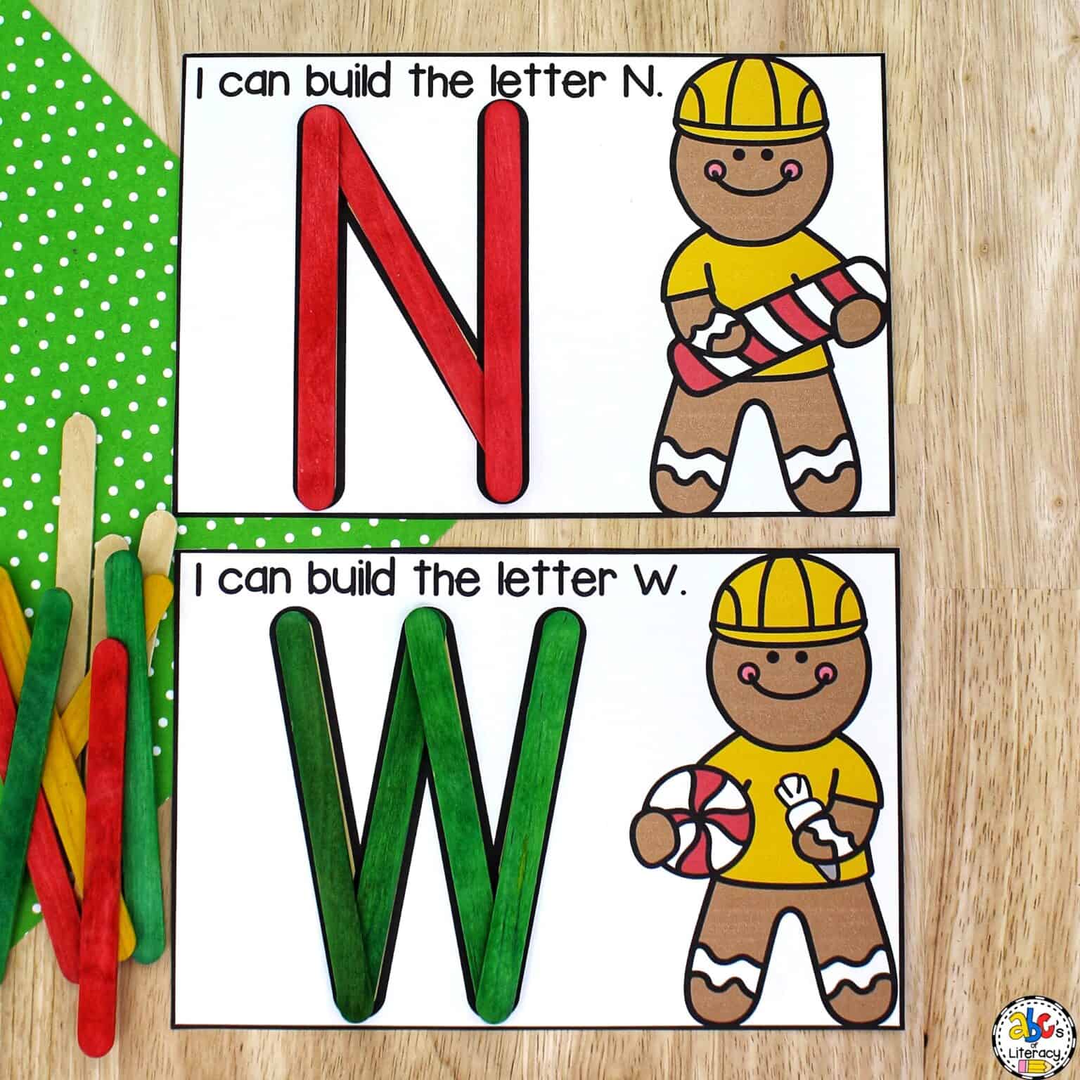 Gingerbread Man Building Letters Activity for Letter Recognition