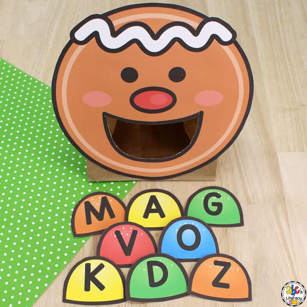 Gingerbread Man Letter Recognition Activity for Pre-Readers