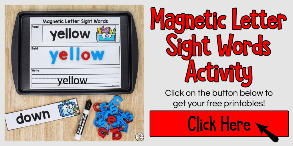 Magnetic Letter Sight Words Activity for Pre-Readers
