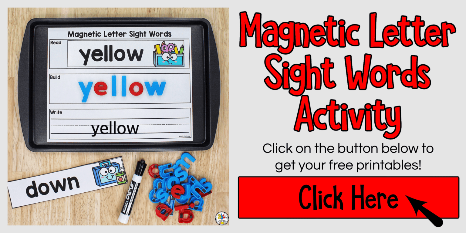 Magnetic Letter Sight Words Activity for Pre-Readers