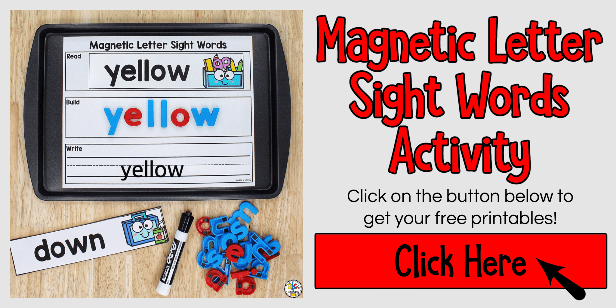 Magnetic Letter Sight Words Activity for Pre-Readers
