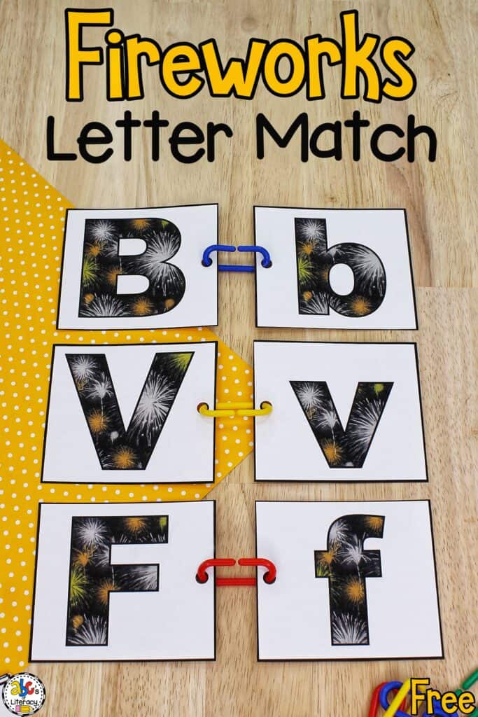 New Year's Letter Match Activity: Letter Recognition Activity