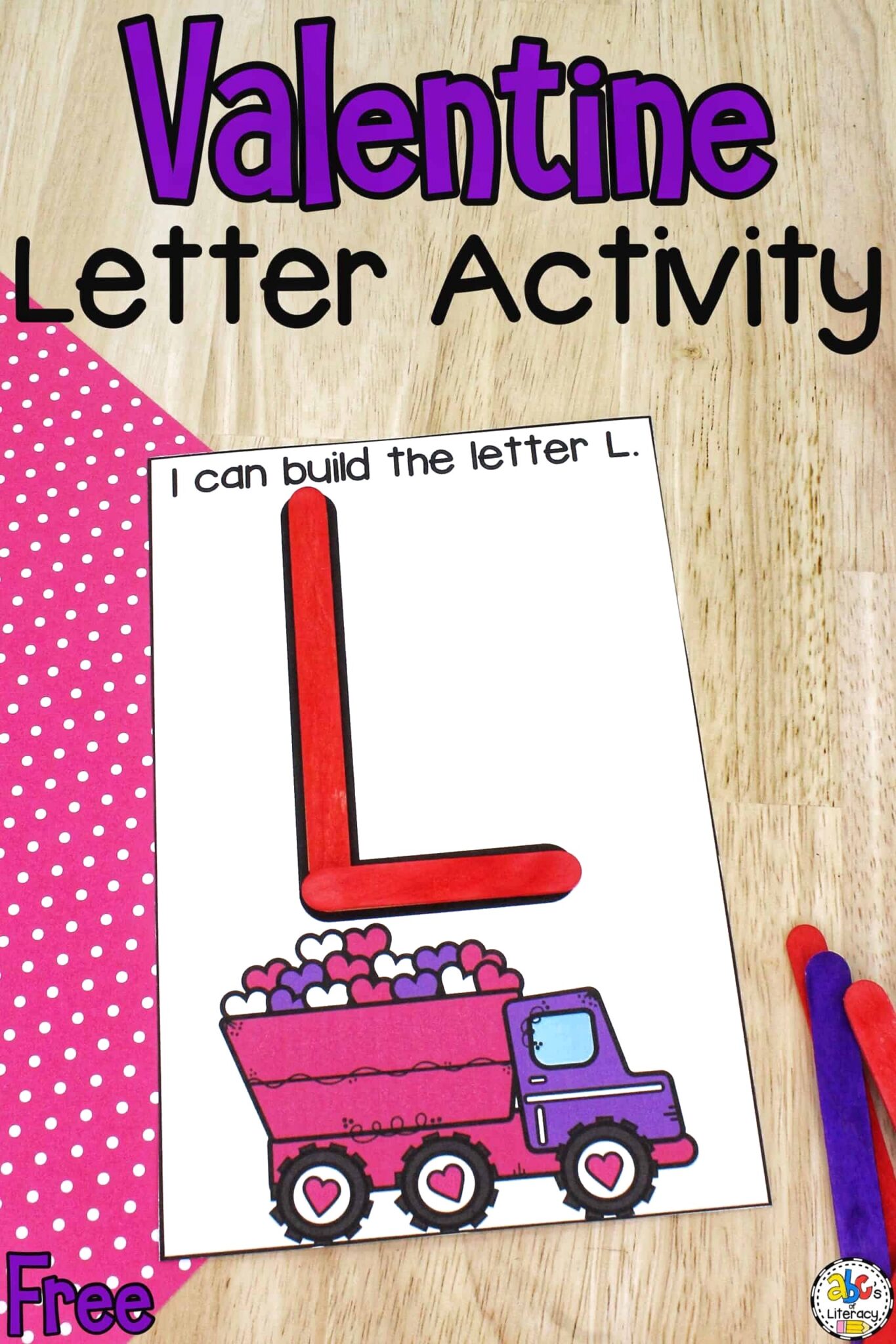 Valentine Building Letters Activity