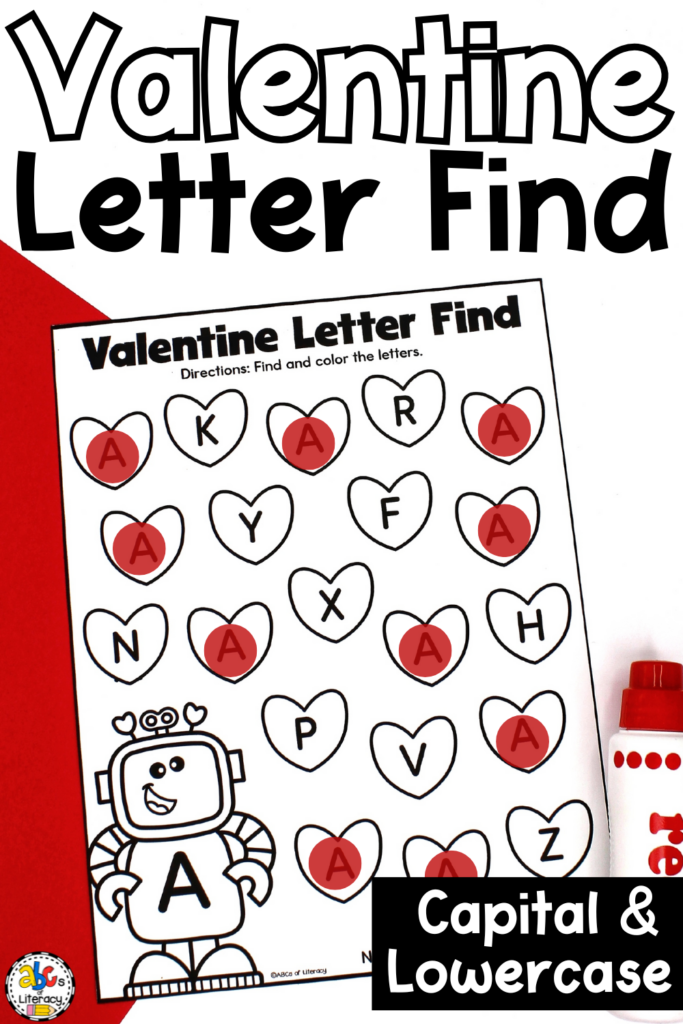 Valentine's Day Find the Letter Worksheets