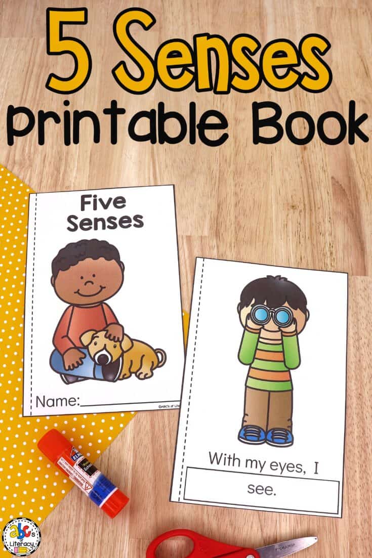 5 Senses Printable Book for Beginning Readers