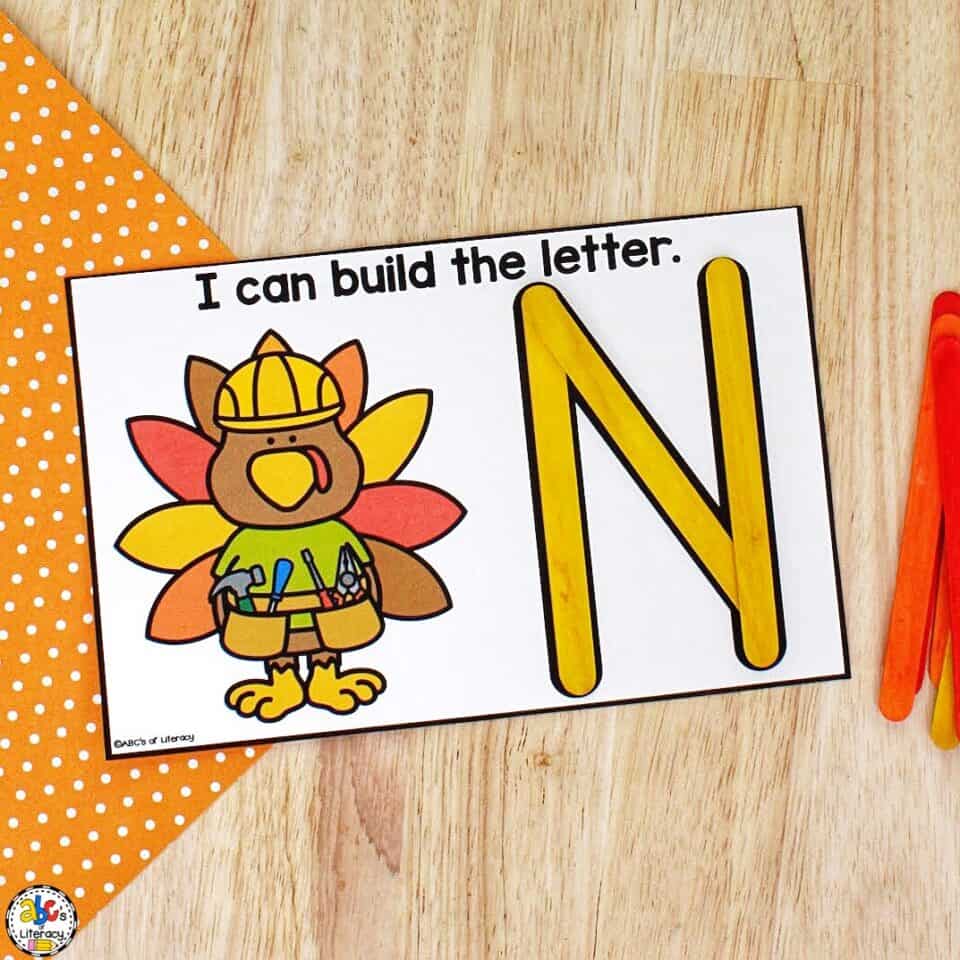Turkey Building Letters Activity