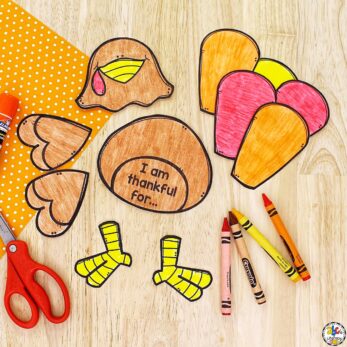 “I Am Thankful For..” Turkey Craft and Writing Activity