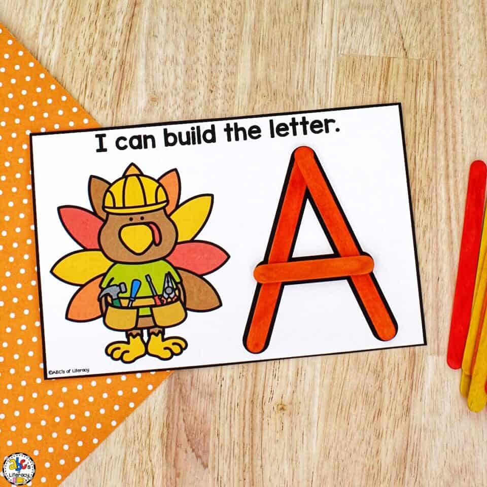 Turkey Building Letters Activity
