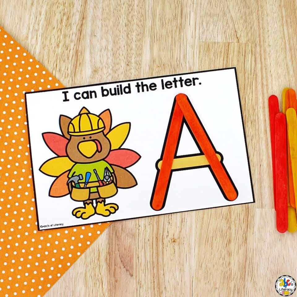 Turkey Building Letters Activity