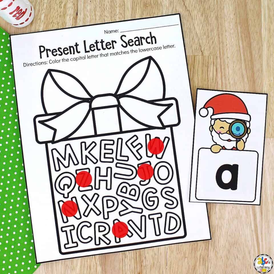 Christmas Present Letter Search Activity
