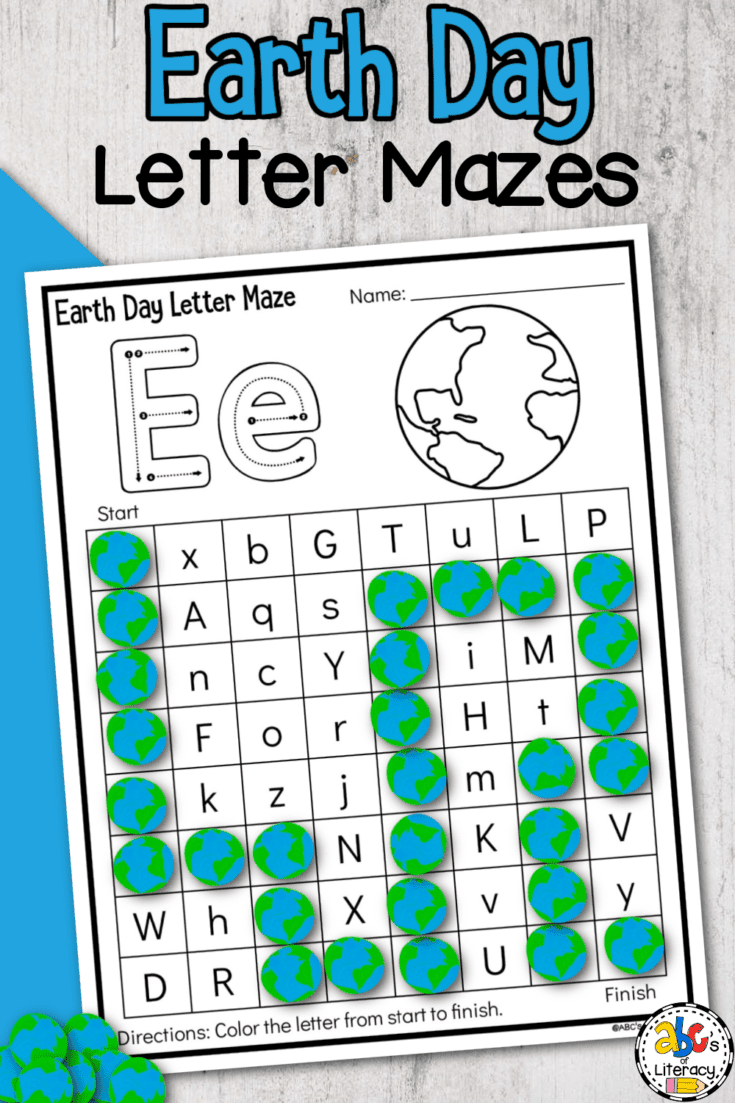 Earth Day Letter Maze Worksheets