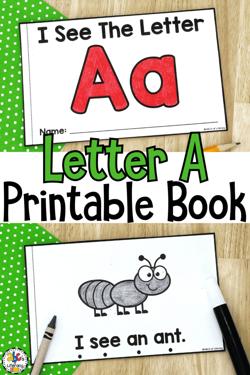 Letter A Book (Pinterest Pin) - ABCs of Literacy