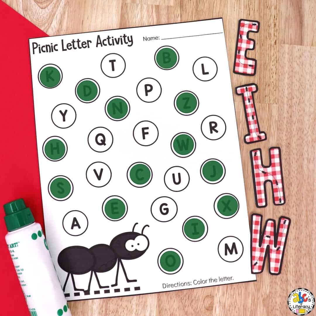 Picnic Alphabet Sensory Bin