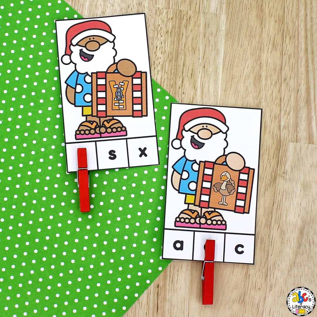 Summer Santa Beginning Sounds Activity