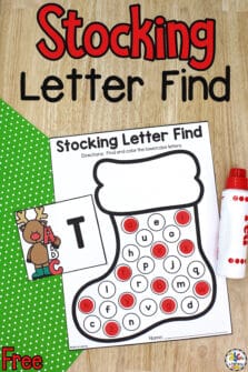 Christmas Stocking Letter Find Activity
