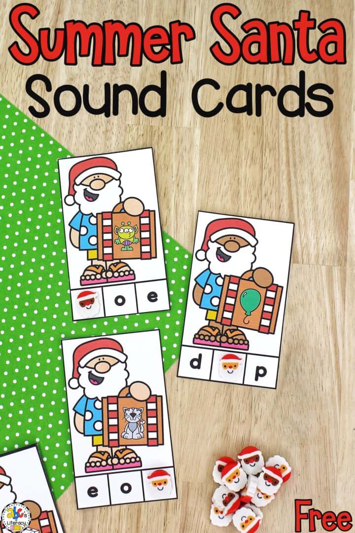 Summer Santa Beginning Sounds Activity