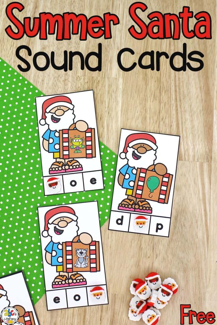 Summer Santa Beginning Sounds Activity