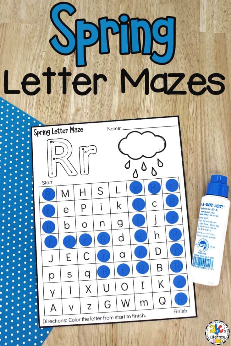 Spring Letter Maze Worksheets