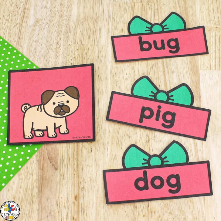 Christmas Present CVC Words Activity