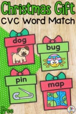Christmas Present CVC Words Activity