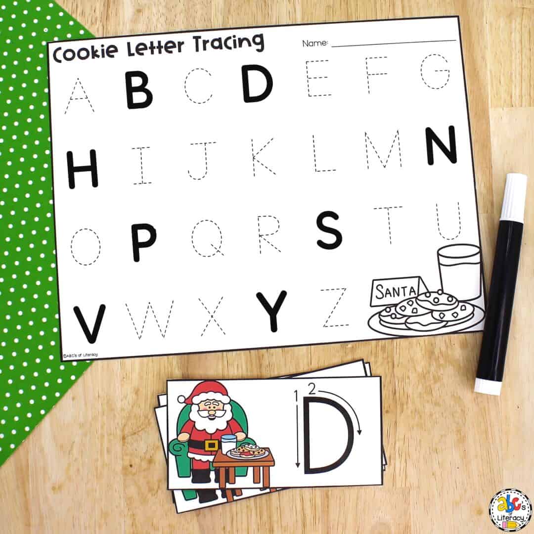 Christmas Cookie Alphabet Writing Tray