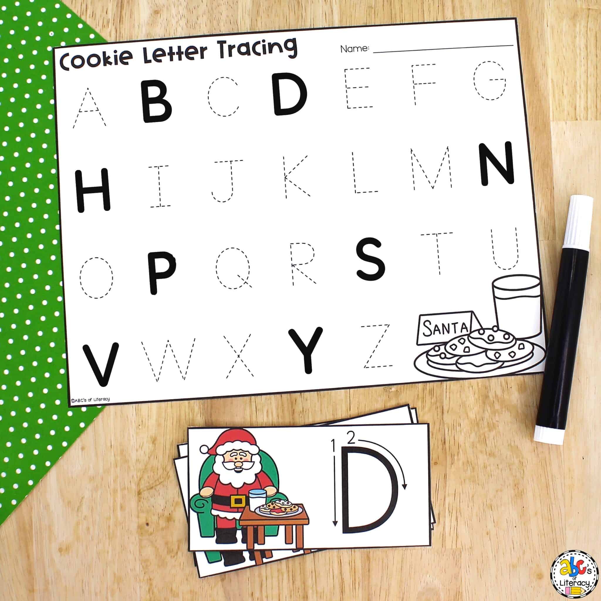 Christmas Cookie Alphabet Writing Tray