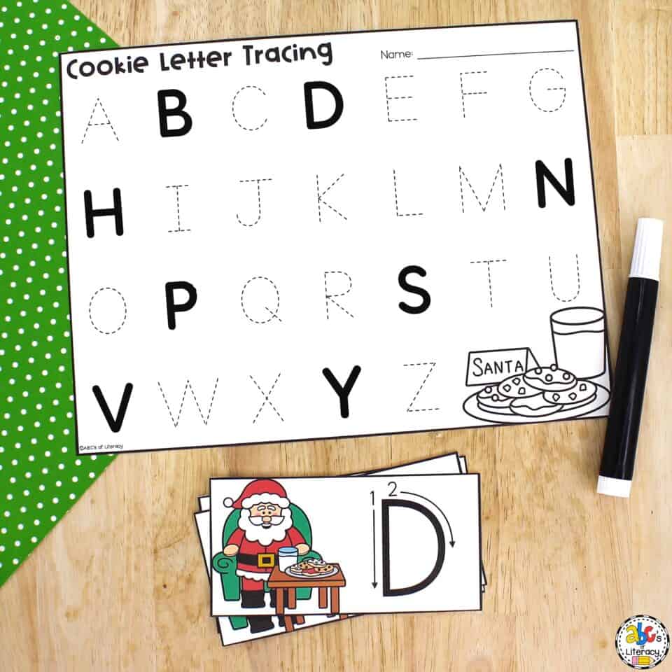 Christmas Cookie Alphabet Writing Tray