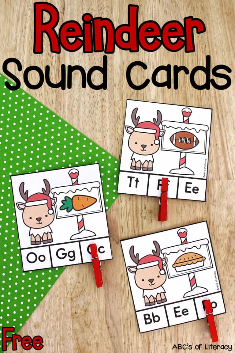 Reindeer Letter Sounds Clip Cards