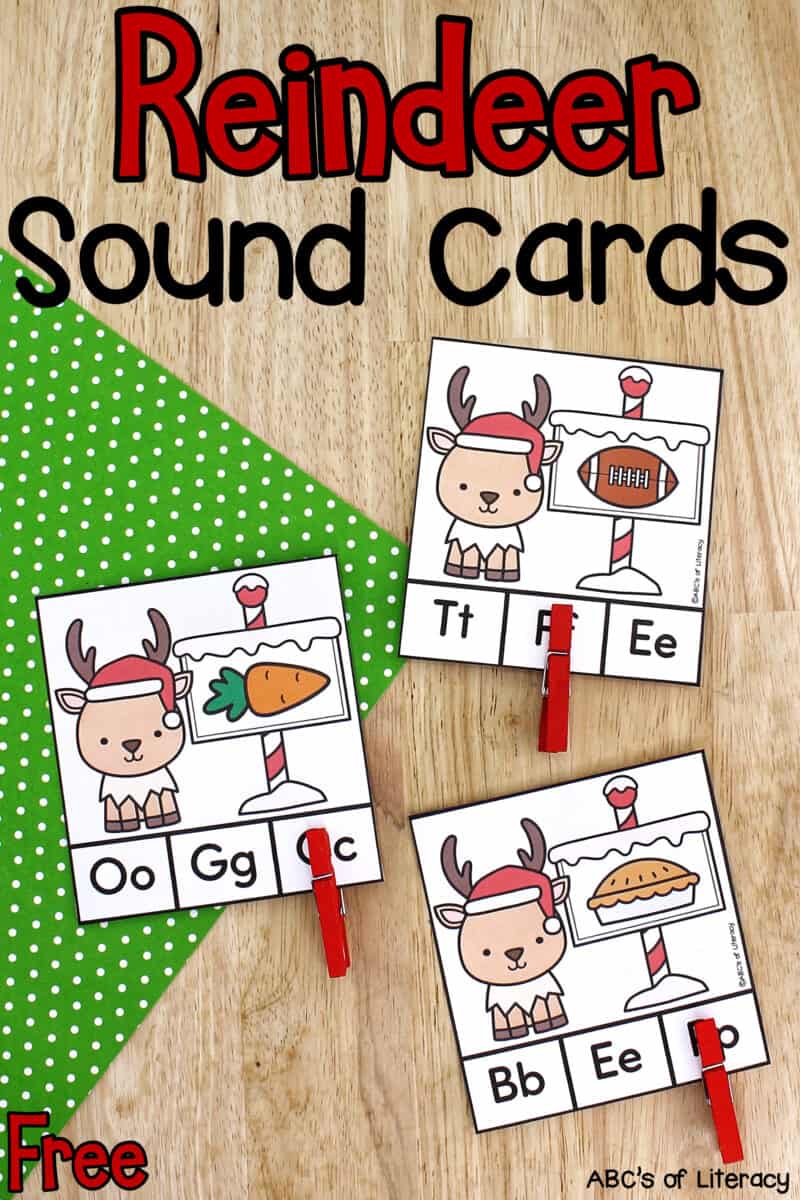 Reindeer Letter Sounds Clip Cards