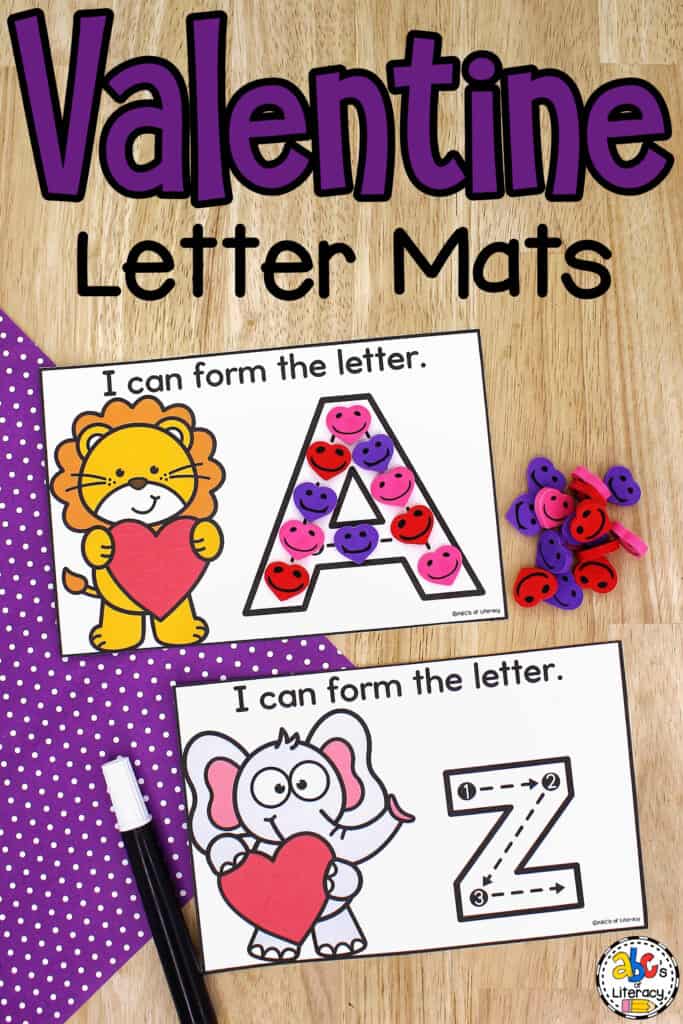 Valentine Letter Tracing Cards