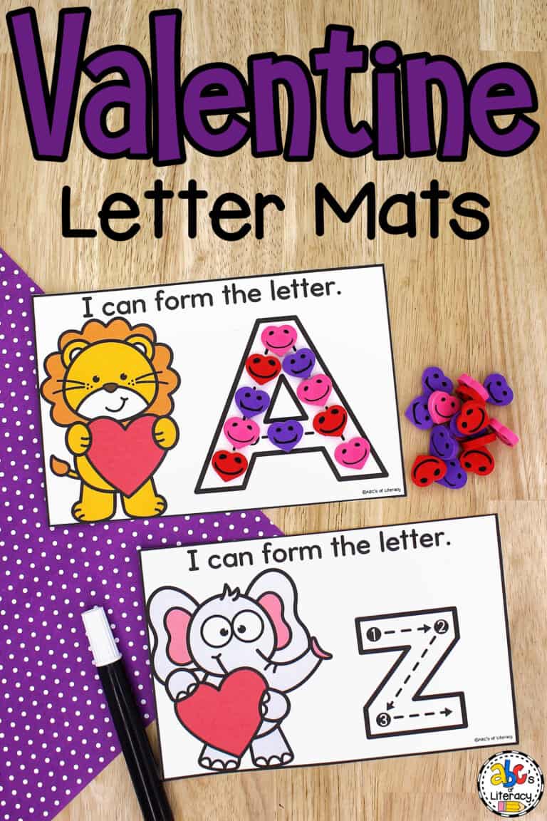 Valentine Letter Tracing Cards