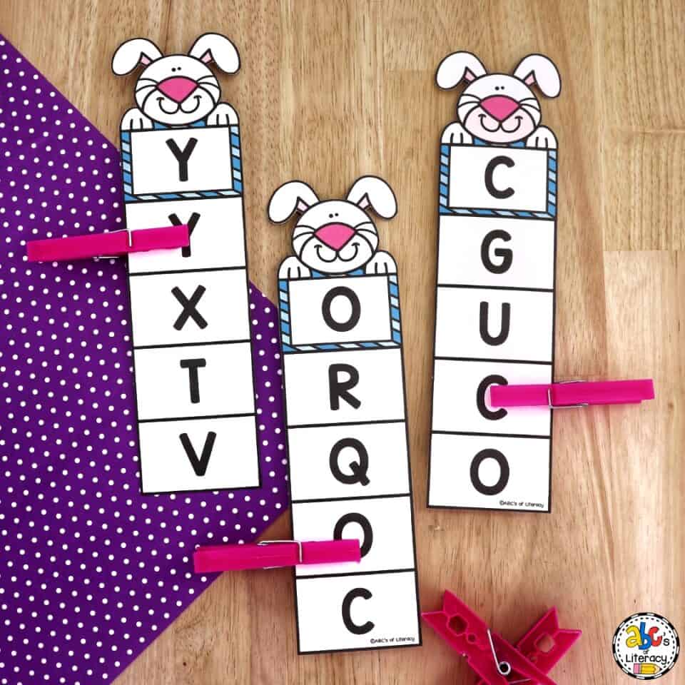 Easter Alphabet Clip Cards