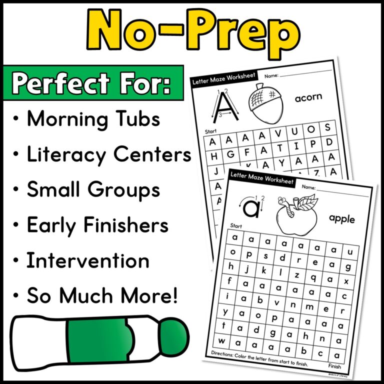 Letter Maze Worksheets Resource - ABCs of Literacy