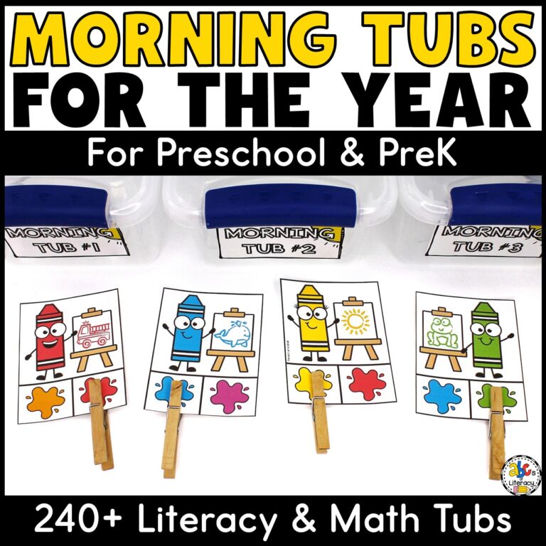 Morning Tubs for Preschool Resource - ABCs of Literacy