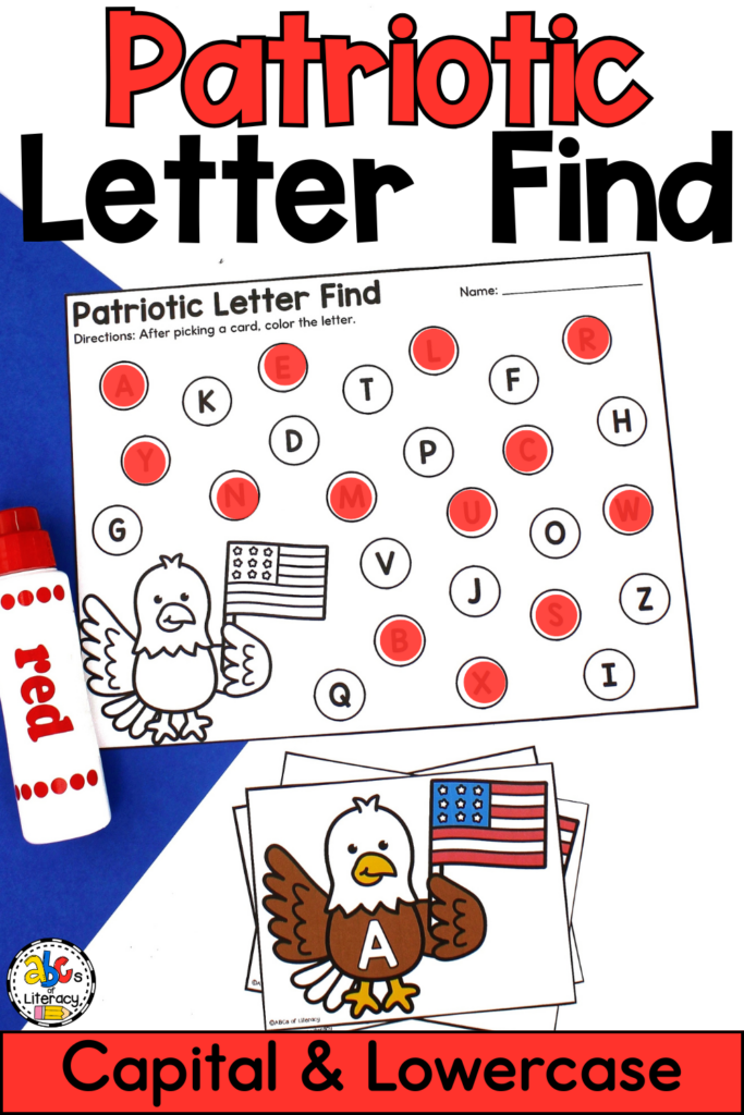 Patriotic Letter Find Activity - ABCs of Literacy
